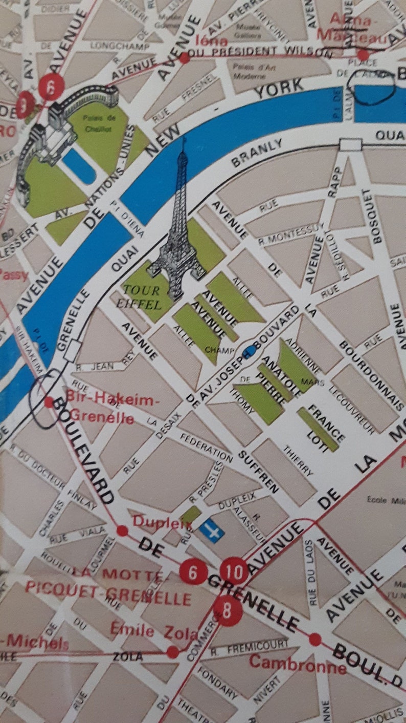 Map of Paris 1975 - Etsy