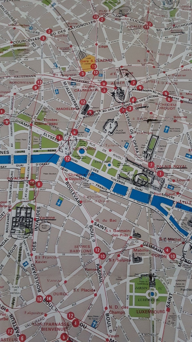 Map of Paris 1975 - Etsy