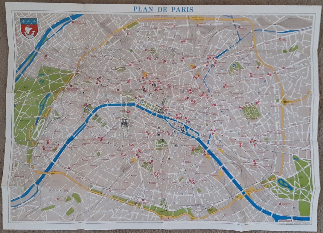 Map of Paris 1975 - Etsy