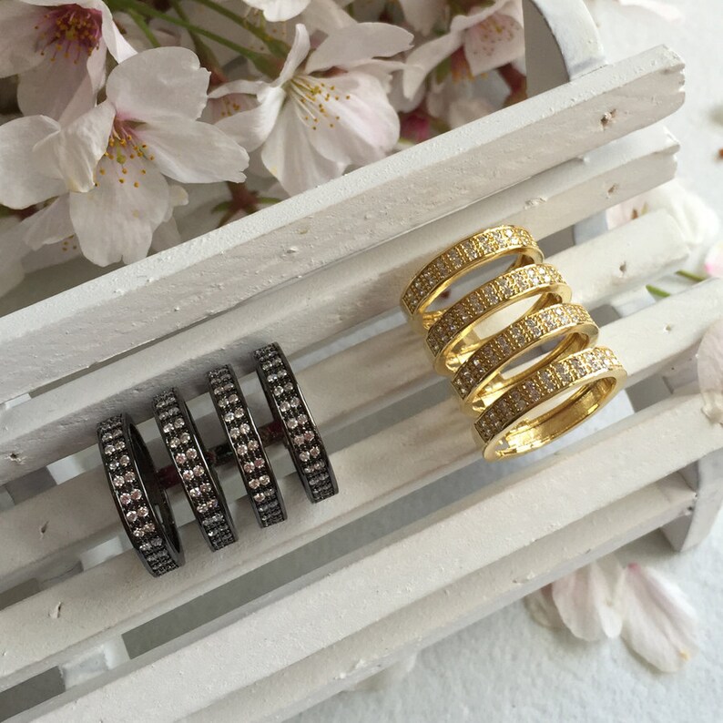 Impressive CZ Half Finger Ring-four Lined Half Finger Ring-4 Row Ring ...