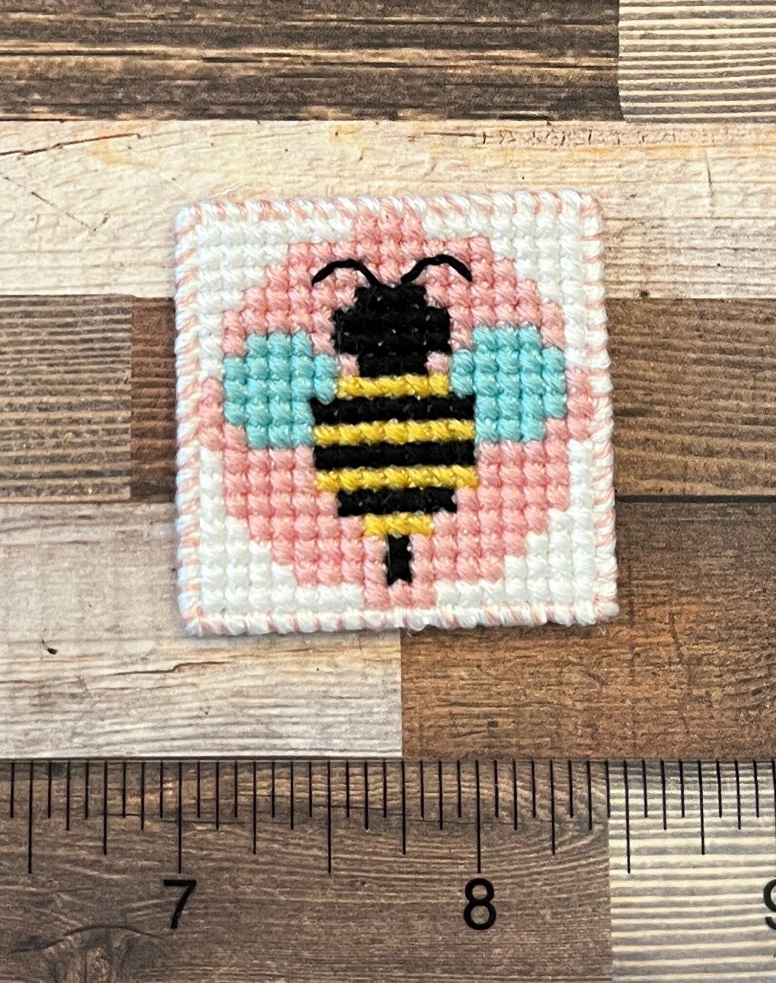 Handmade Cross Stitch Tiny Bee Magnet - Etsy