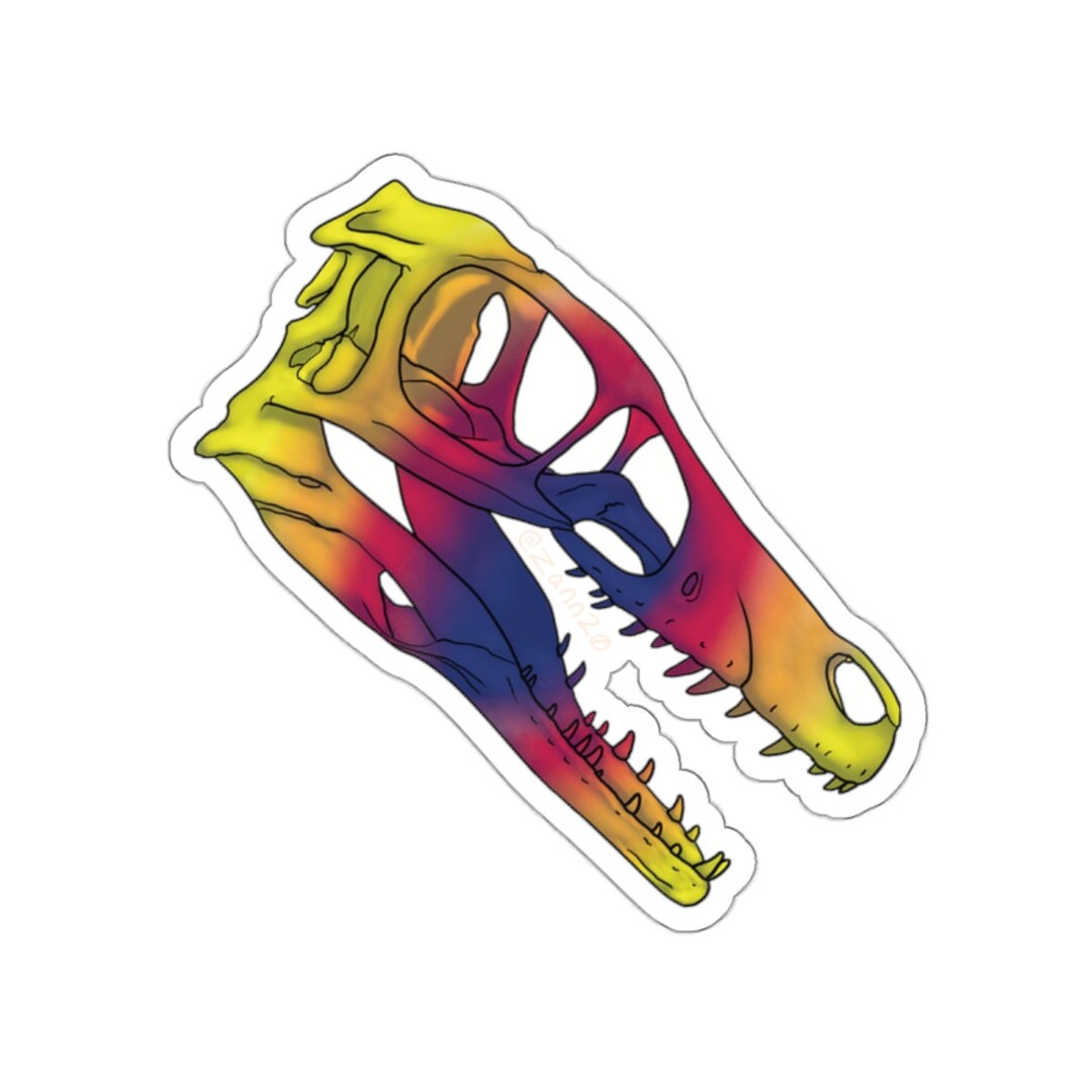 Velociraptor Skull Die-cut Sticker available in 2x2, 3x3, 4x4, 5x5 or ...