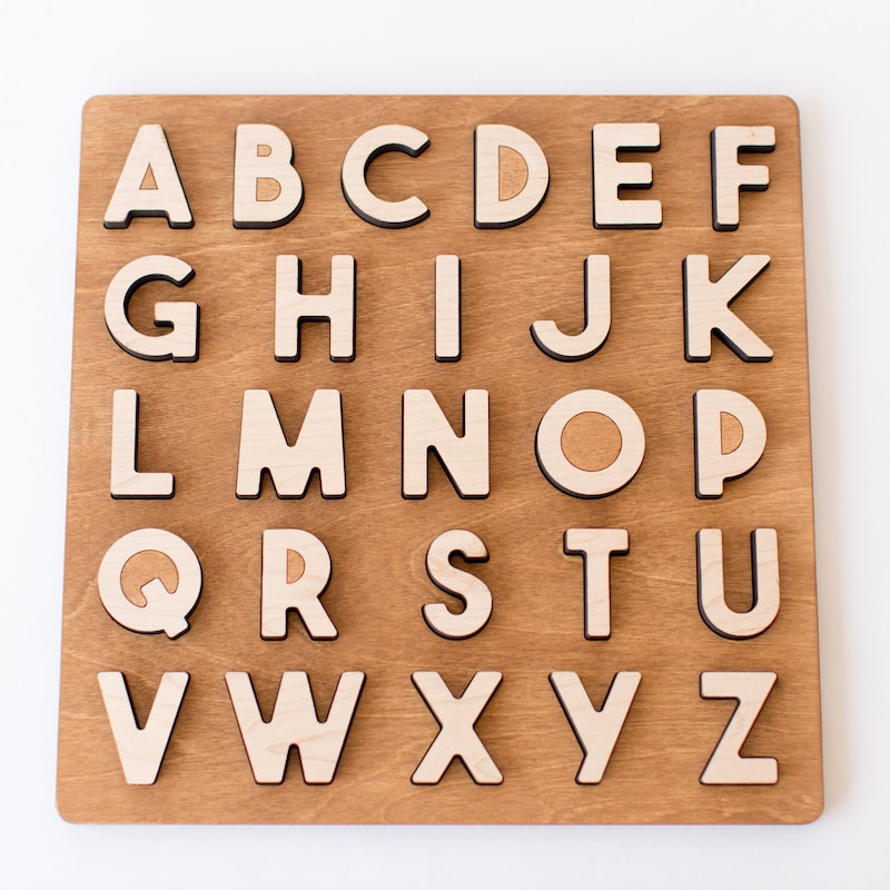 Wood Alphabet Puzzle - Etsy
