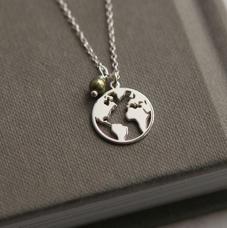 World Necklace Globe Necklace Map Necklace Earth Necklace | Etsy