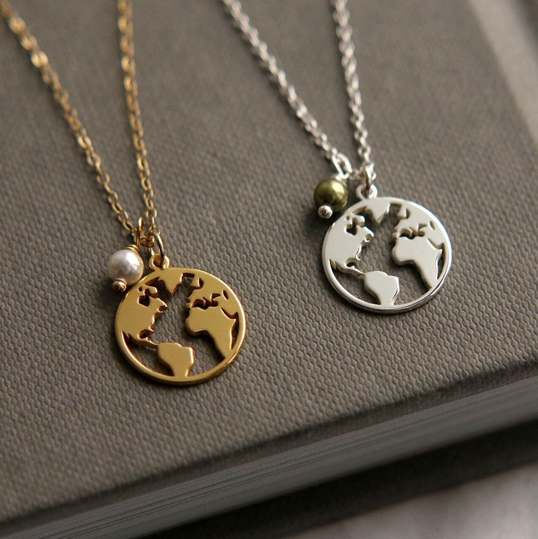 World Necklace, Globe Necklace, Map Necklace, Earth Necklace ...