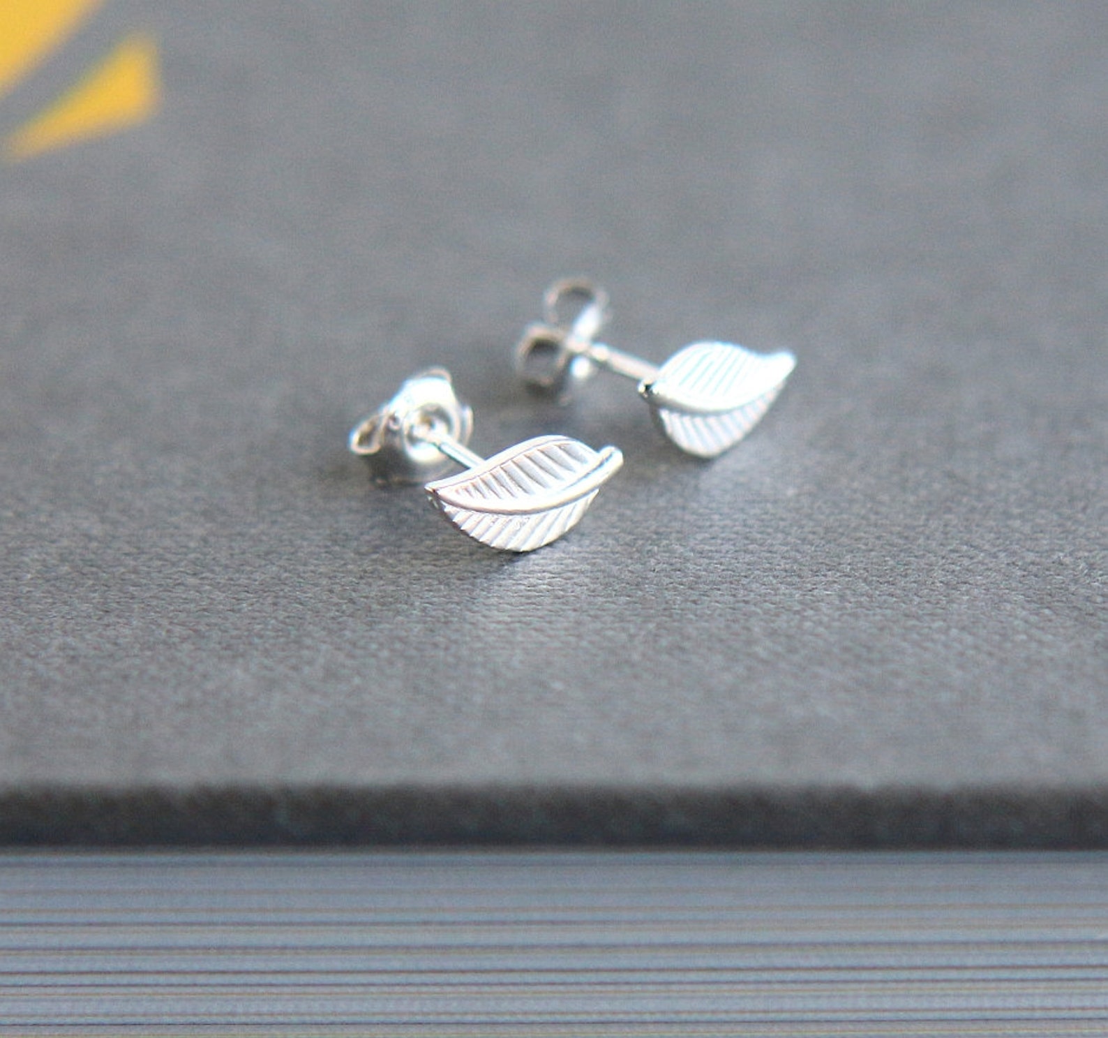Sterling Silver Leaf Studs Little Leaf Studs Plant Earrings - Etsy