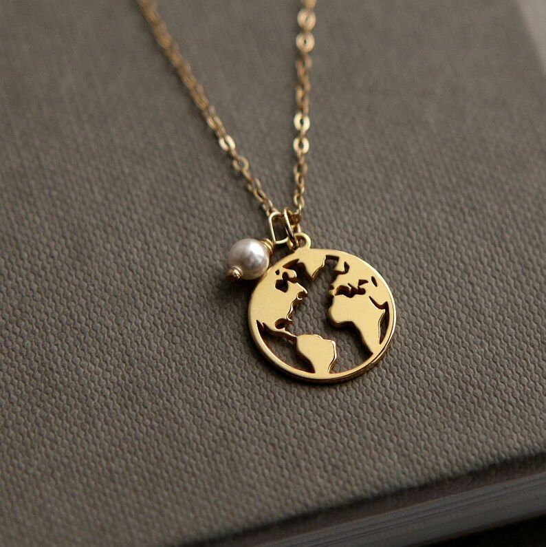 World Necklace Globe Necklace Map Necklace Earth Necklace | Etsy
