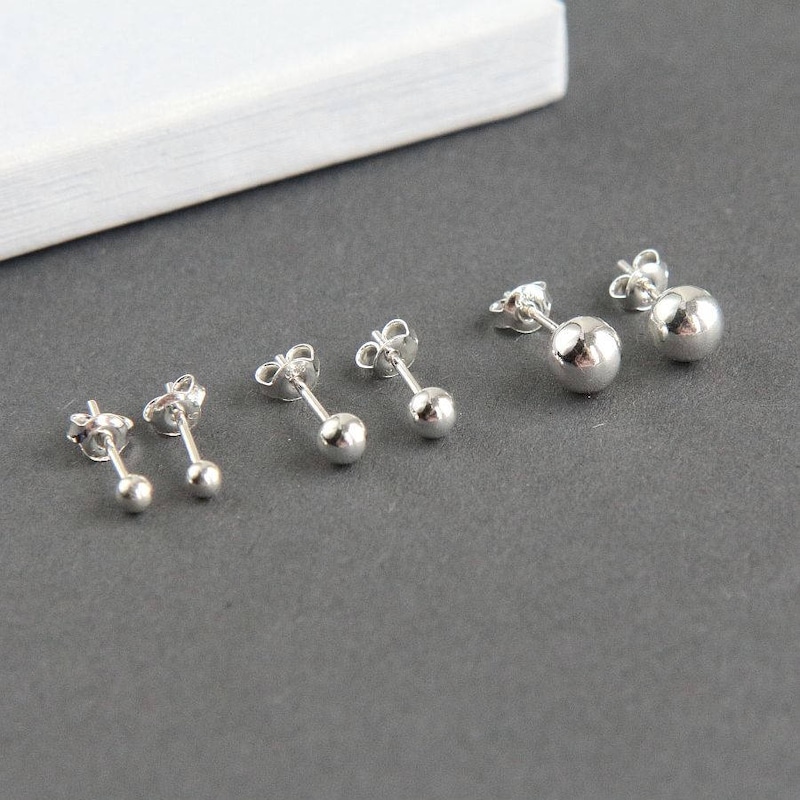 Silver Stud Earrings - Etsy