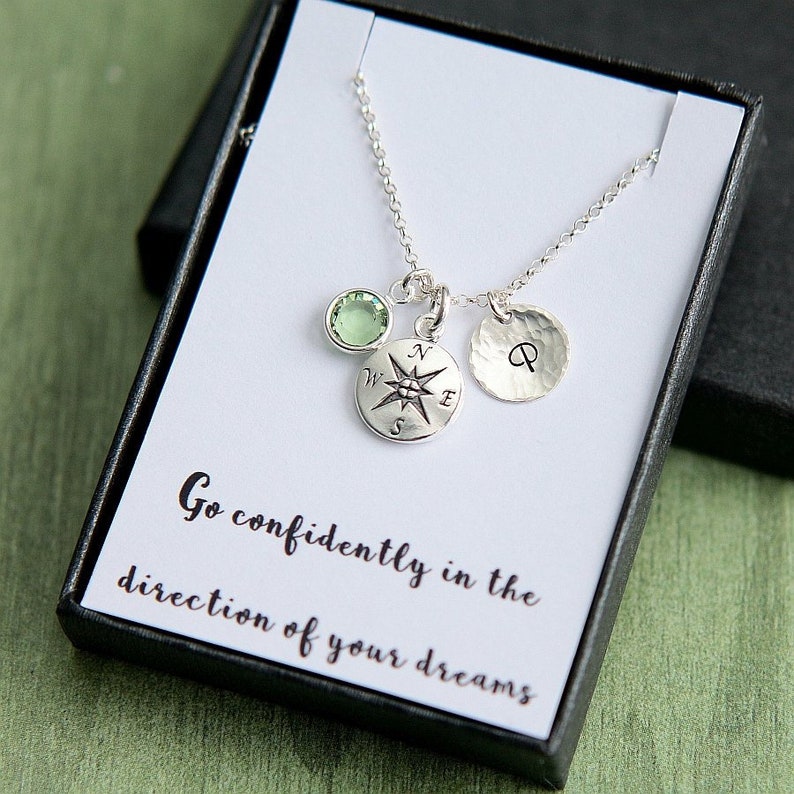 Graduation Gift Compass Necklace College Graduation Gift | Etsy