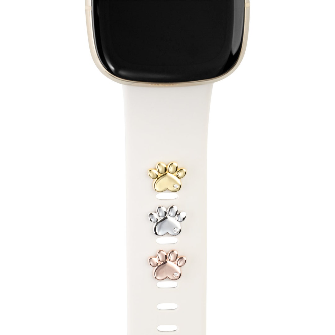 Sterling Silver Paw Fitbit Charm: Pet Lover Watch Band Jewelry - Etsy
