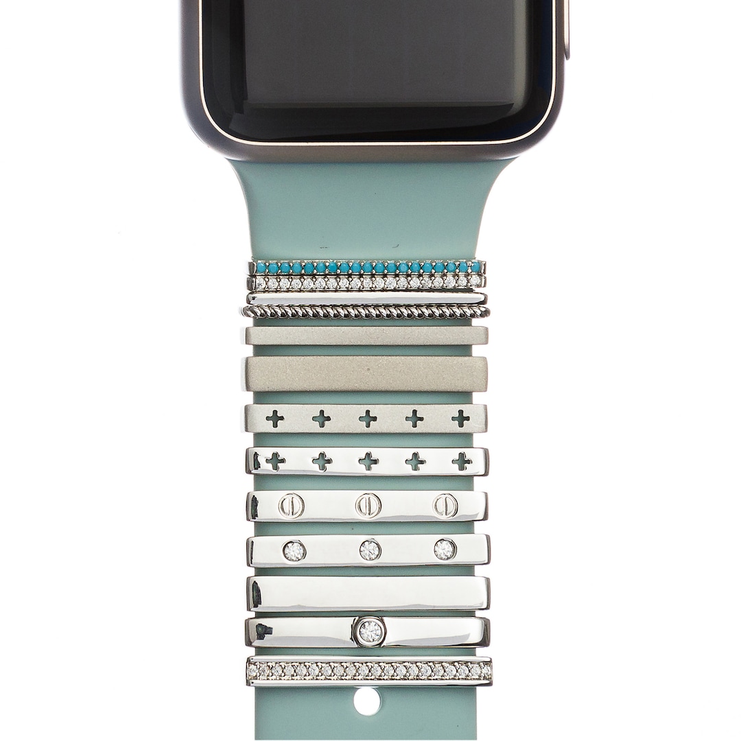 Sterling Silver Apple Watch & Fitbit Band Stacking Rings: Build Your ...