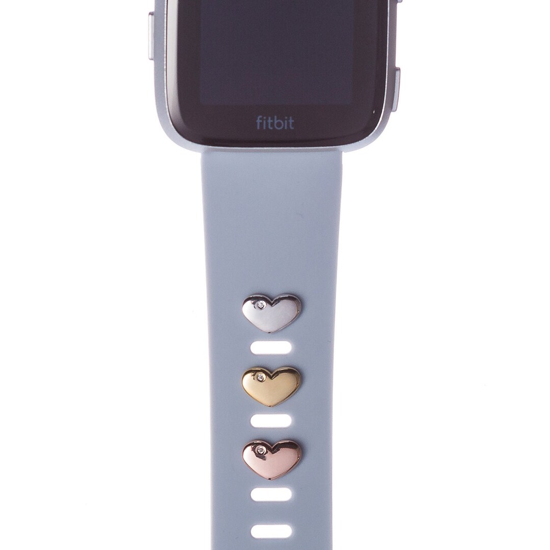 Heart Fitbit Band Charm, Smartwatch Jewerly, Sterling Silver, Gift for ...