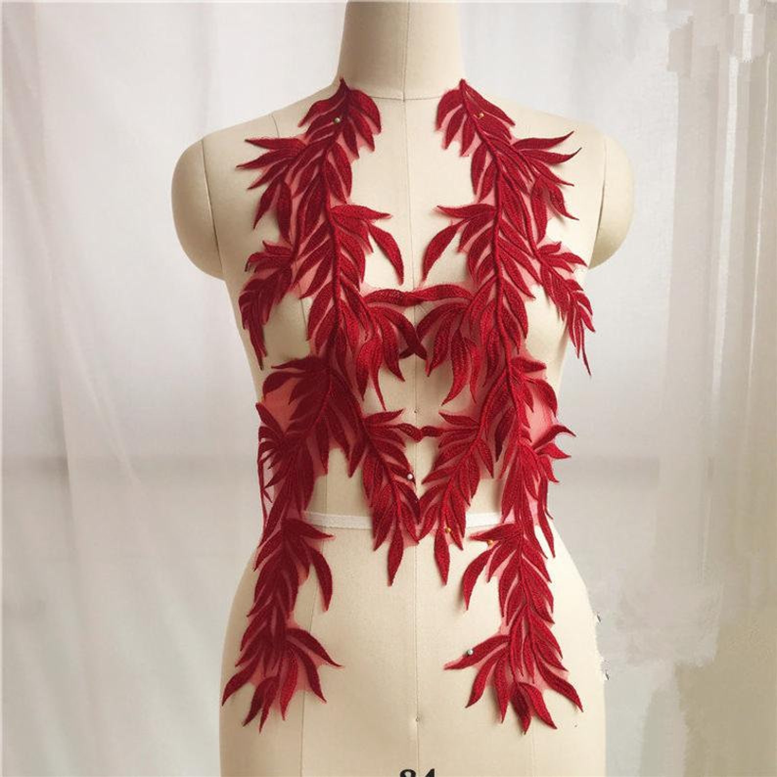 4 Colors 1 Piece Bamboo Leaves Lace Super Luxury Lace | Etsy