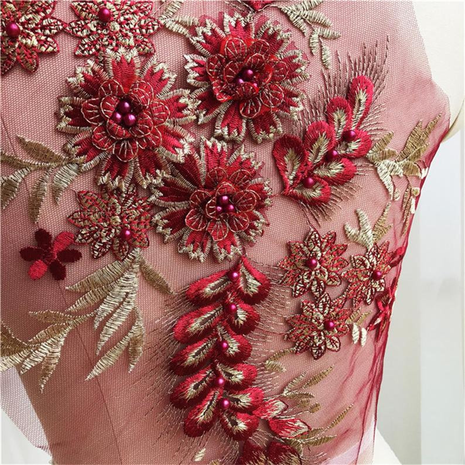 2 Colors Luxury 3D Beaded Embroidered Lace Flowers Lace - Etsy