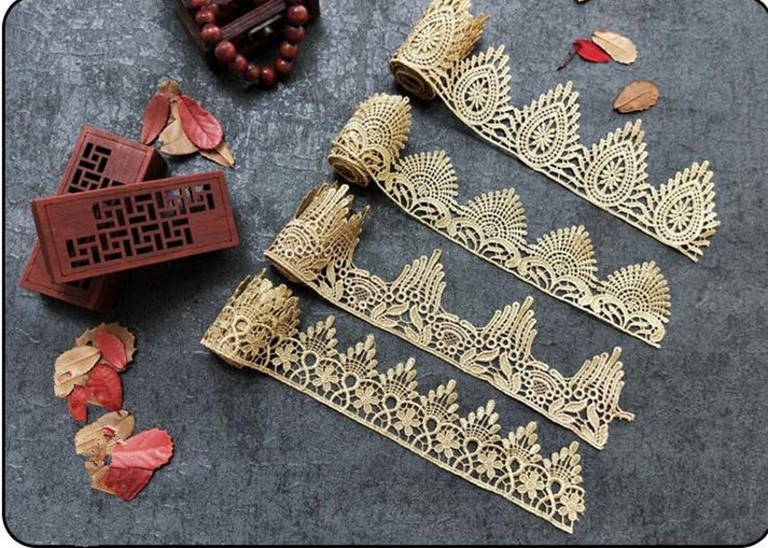 Crown Lace Gold Widened Embroidered Lace Lace, Crown Lace Decoration ...