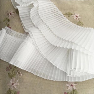 2 Yards Floding Ruffled Accordion Folds, Lace Wedding Bride Chiffon ...