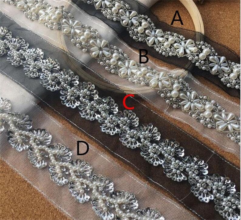 Beaded Trims, Lace Beaded Trimming for Bridal Bridesmaid Gown, Baby ...