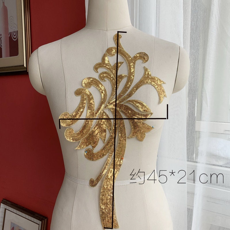 2 Colors 1 Pair Gold Silver Sequin Baroque Venice Alencon Lace ...