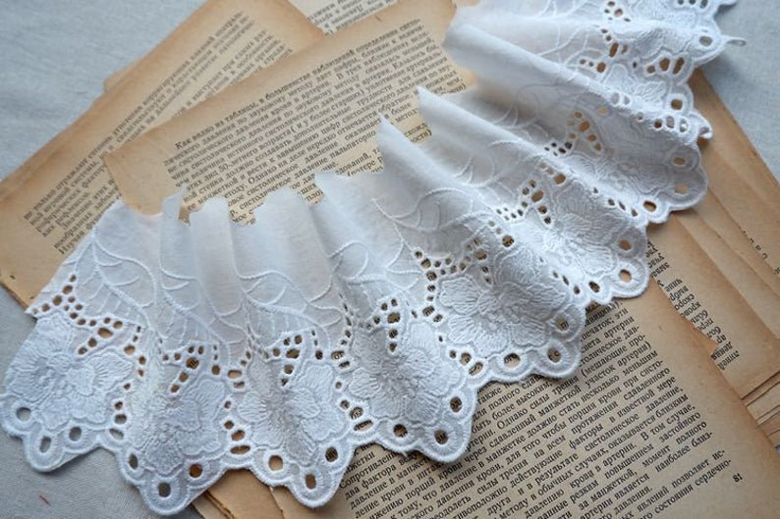 High-quality White Cotton Lace Trim Flower Lace Cotton Trim - Etsy