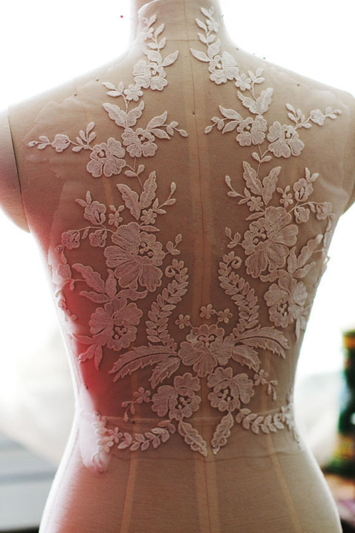 1pc Lace Super Luxury Lace Appliques Ivory Exquisite for Wedding Dress ...