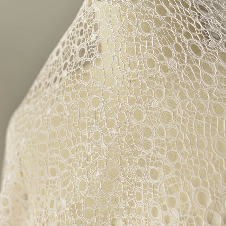 1 Yard Lace Fabric Nude Color Ivory Mesh Hollow Out Floral - Etsy