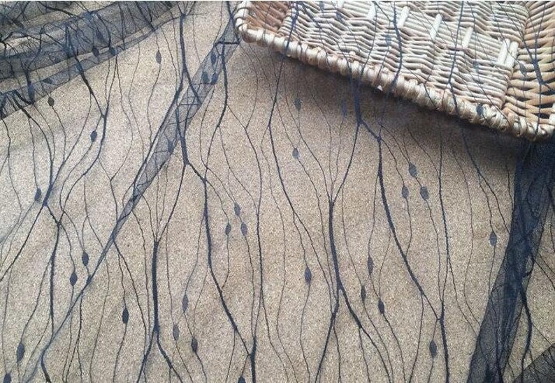 6 Colors Lace Fabric off White Black Pink Branch Lace Fabric - Etsy