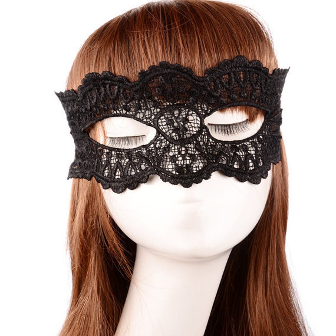 Lace Black Lace Tie Black Queen Mask Masquerade Mask Sexy Lingerie Mask ...