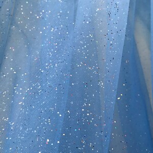 4 Colors Sequin Gradient Color Light Blue Tulle Lace Fabric Floral ...