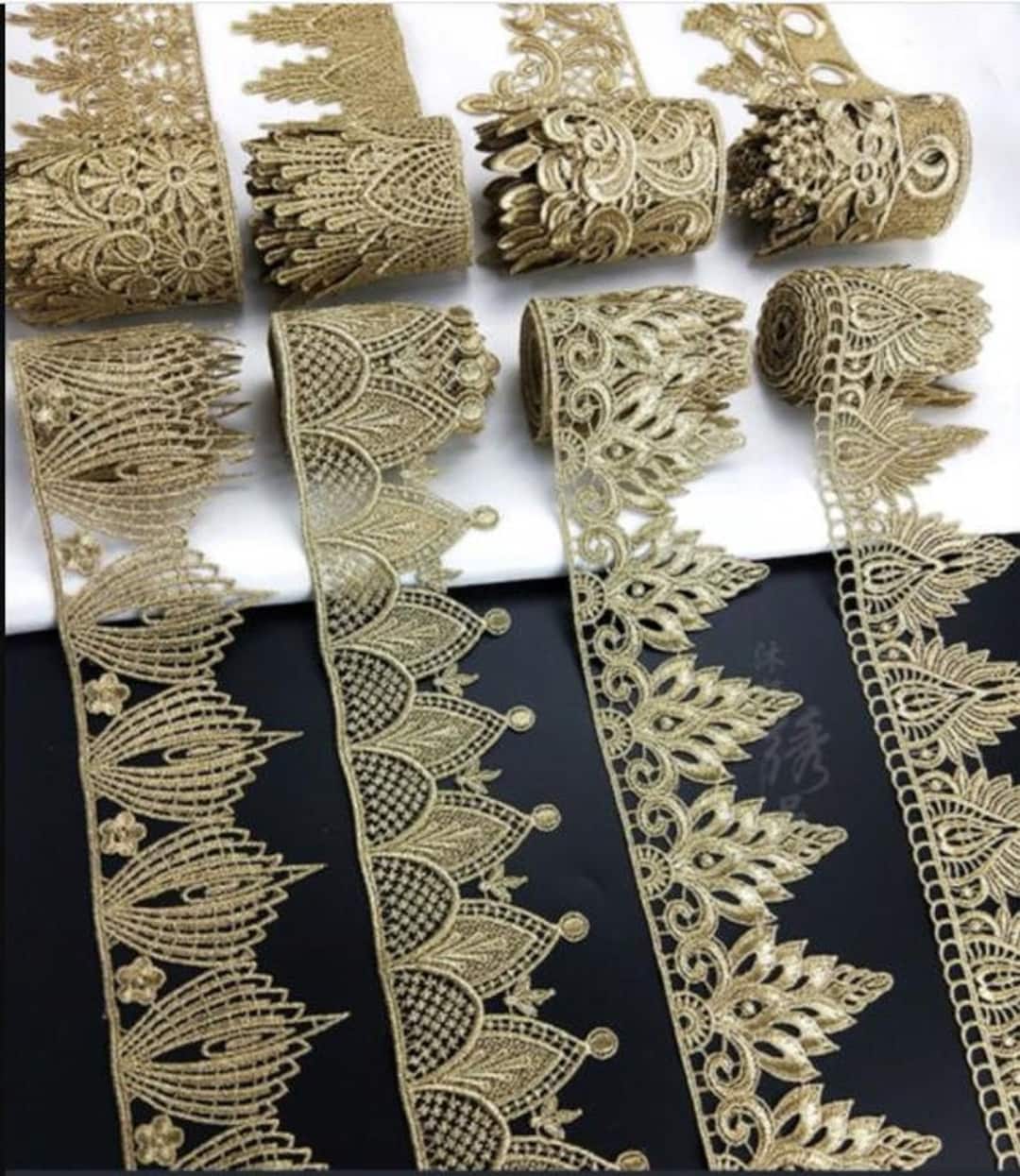 Gold Widened and Thickened Lace Lace, Crown Lace Decoration DIY Gold ...