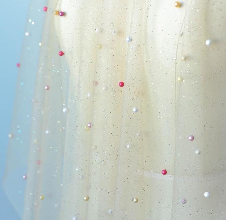 9 Color Multicolor Colorful Bronzing Beaded Lace Fabric Exquisite ...