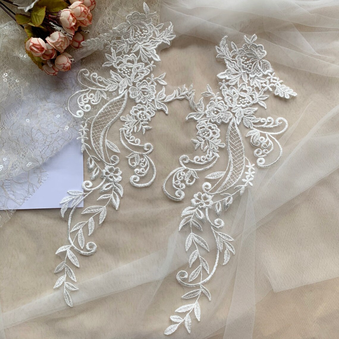 Ivory Leaf Embroidery Exquisite Flower Alencone Super Luxury - Etsy