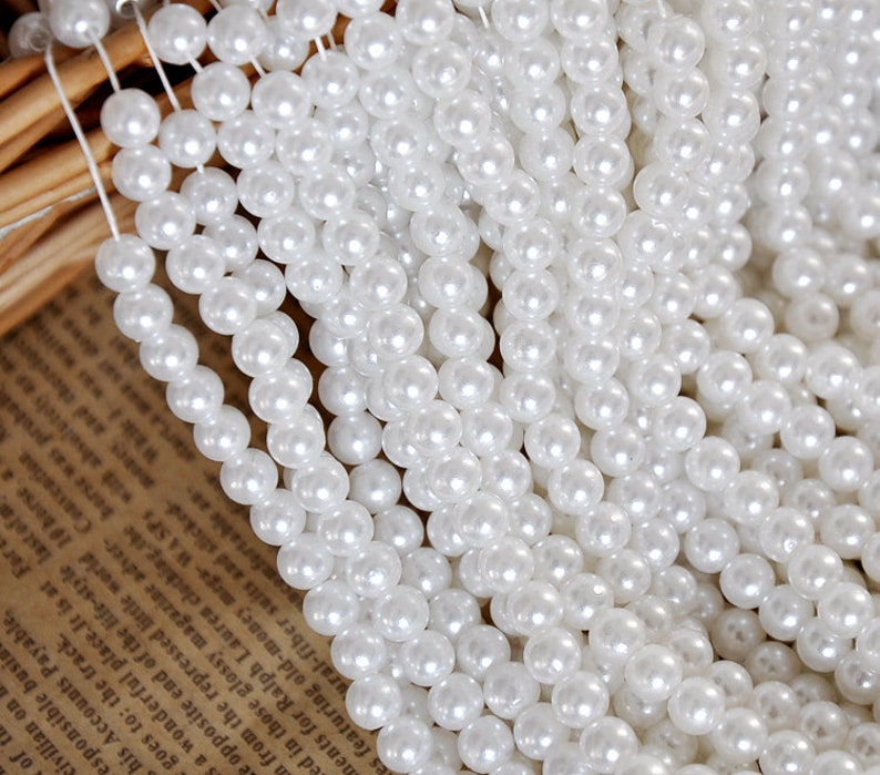 50pcs Acrylic Bead Pearl White DIY Accessories 4MM - Etsy