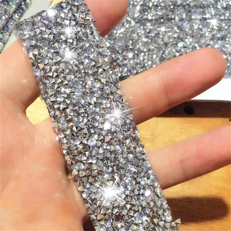 Clear or Aurora Acrylic Rhinestone Sash Applique Iron on - Etsy