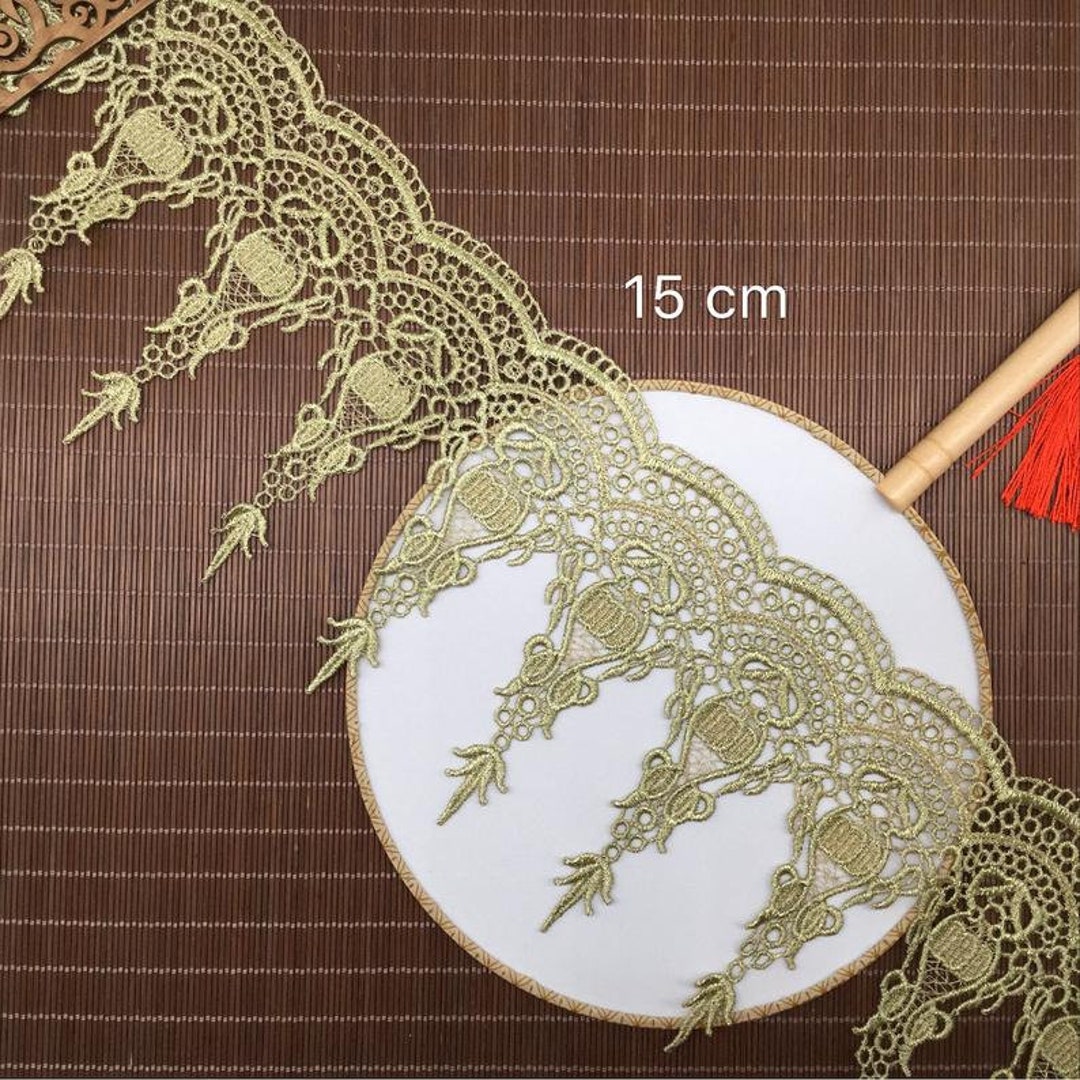 Lace Trim Gold Alice Alencon Embroidery Golden Lace Decoration, Golden ...