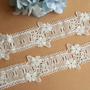 2 Yards White Venice Floral Lace Trim Wedding Lace Trim Bridal - Etsy