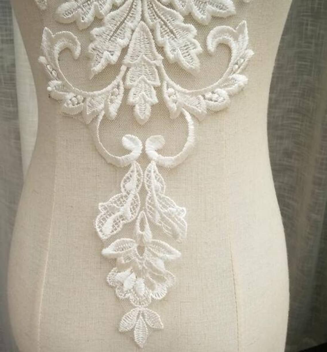1pc Cream White Lace Super Luxury Lace Appliques Exquisite for Wedding ...