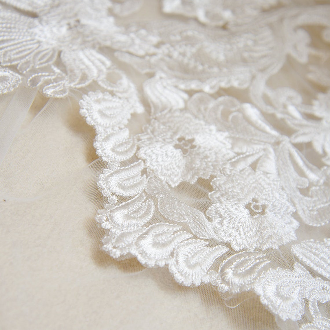 1 Yard off White Alencon Lace Trim Luxury Wedding Lace Trim Embroidered ...