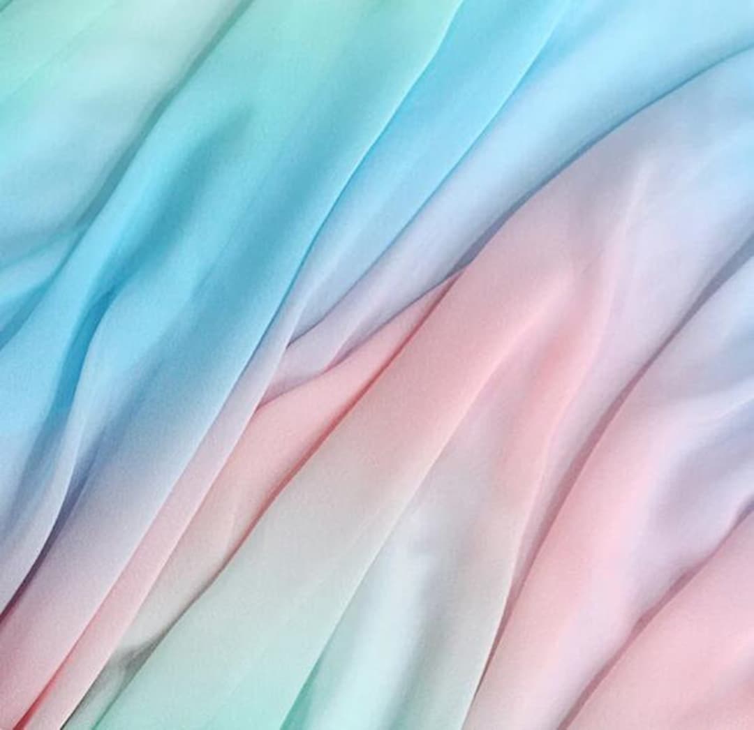 1 Yard Ombre Chiffon Fabric Gradient Soft Ombre Chiffon Gradient Color ...