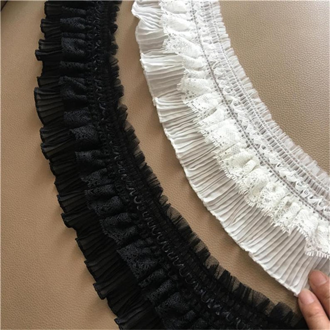 Ruffled Stretch Lace Trim Beautiful Elastic Lace with Floral | Etsy