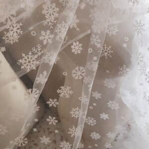 20 Styles White Flocking Doted Lace Fabric Snowflakes Veil Lace Tulle ...