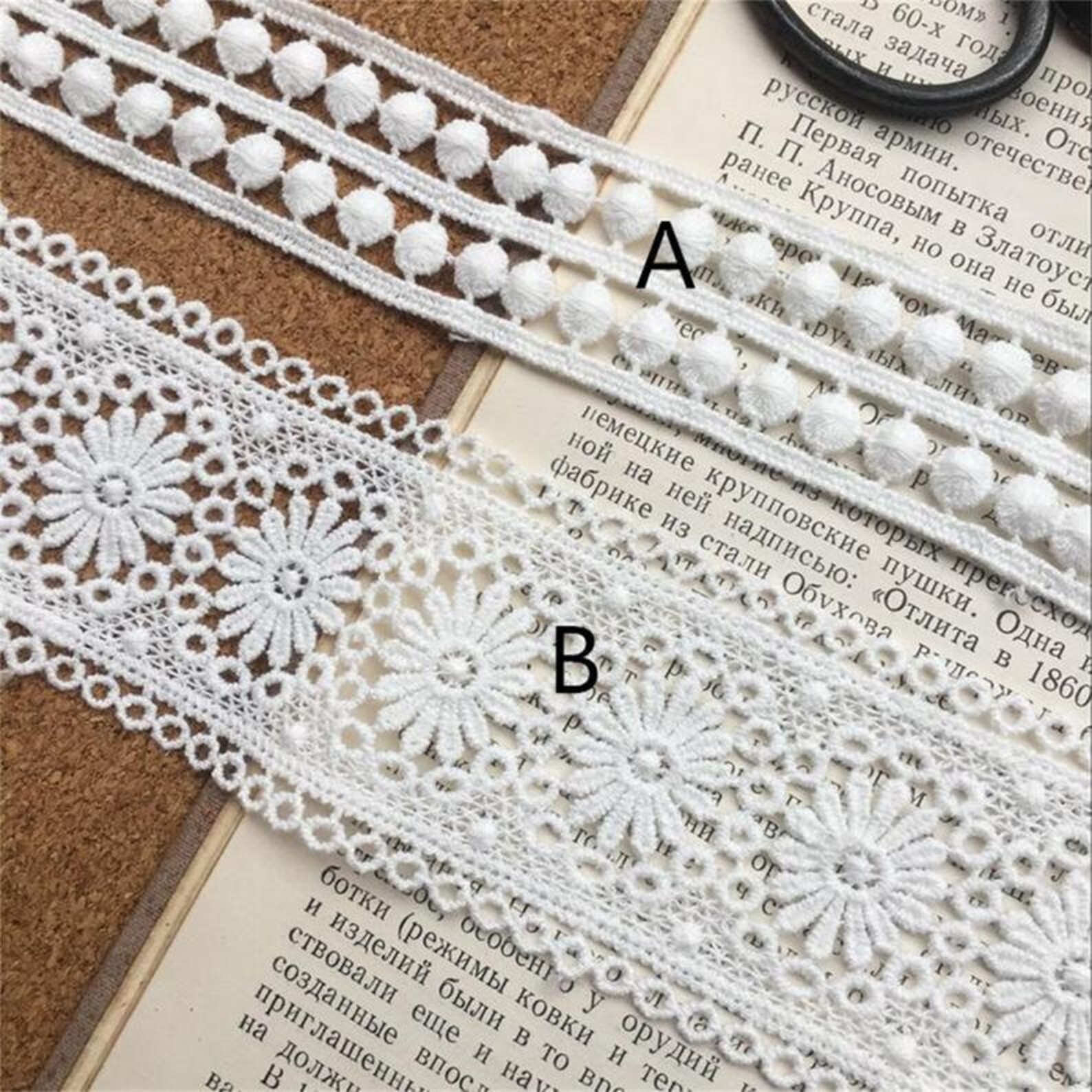 Cotton Lace Trim Wide off White Cotton Flower Embroidery Lace for ...
