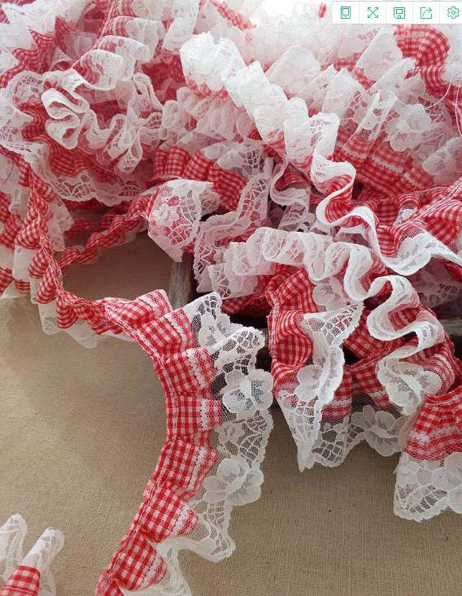 Red and White Ruffled Floding Lace Plaid Pleated Lace Lace DIY - Etsy