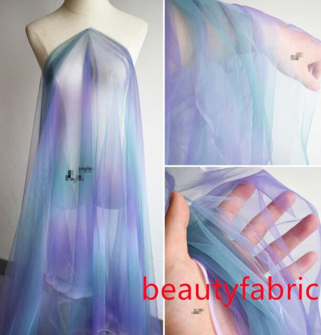 Rainbow Gradient Soft Tulle Mesh Lace Fabric for DIY Girls Bady ...