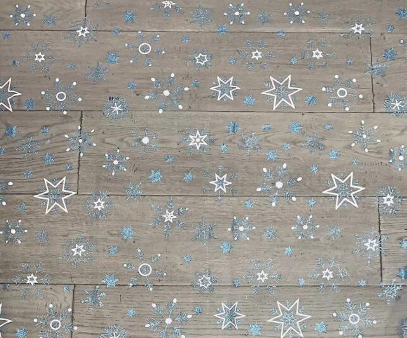 Glitter Print Light Blue Tulle Star Snowflake Gradient Tulle Lace ...