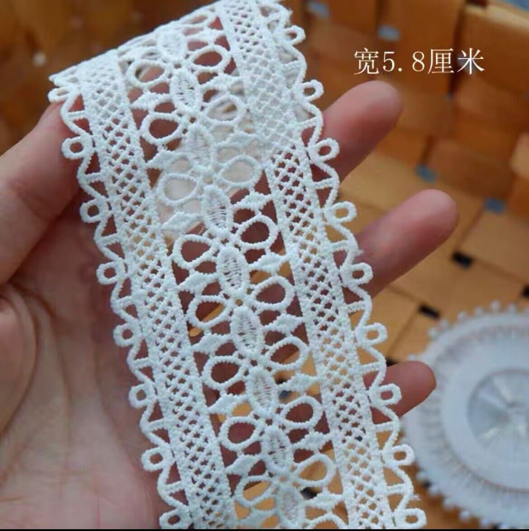 2 Yards Lace Trim White Black Venetian Lace Exquisite Lace Garter, Lace ...