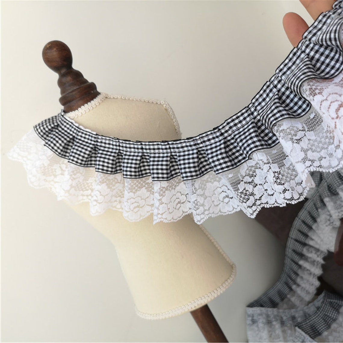 Lace Trim Tulle Folding Tulle Ruffled Tulle 2 Layers for | Etsy