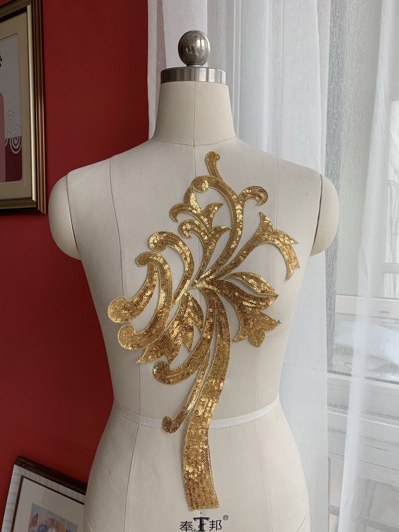 2 Colors 1 Pair Gold Silver Sequin Baroque Venice Alencon Lace ...
