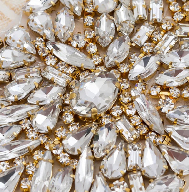 3 Colors Gorgeous Clear Rhinestone Luxurious High-grade Gold - Etsy