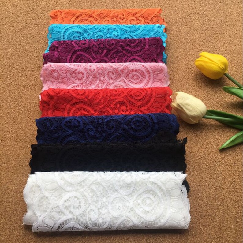 2 yards stretch lace fabric stretch lace trim underwear sewing | Etsy