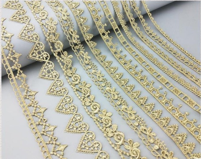 Scalloped Gold Venetian Lace Trim Lace Gold-tone Lace-trimmed Gold ...